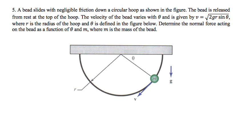 Solved A bead slides with negligible friction down a | Chegg.com