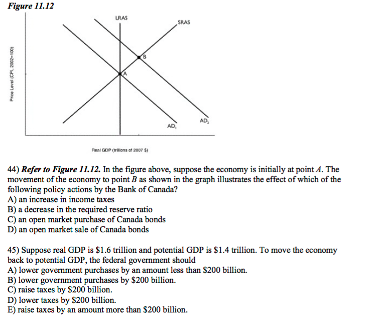 Solved 40) To decrease the money supply, the Bank of Canada | Chegg.com
