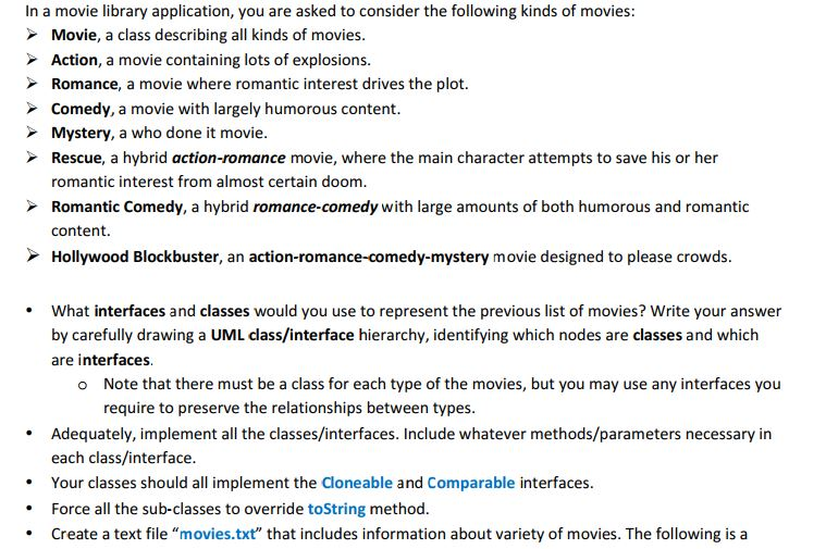 Solved In a movie library application, you are asked to | Chegg.com