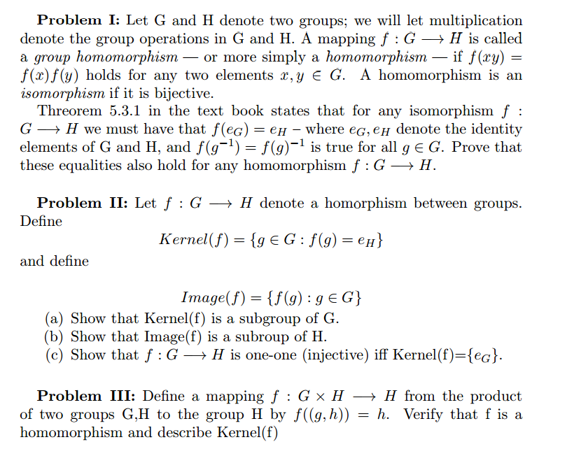 Solved Let G and H denote two groups; we will let | Chegg.com