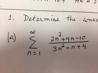 Solved Determine the 2n2 + 4n - 10/3n2 - n + 4 | Chegg.com
