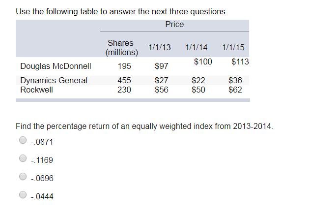 Solved Use the following table to answer the next three | Chegg.com