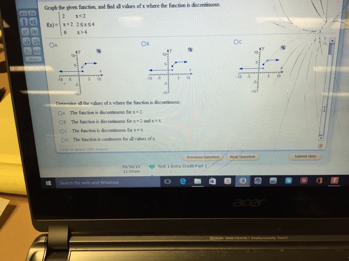Solved Graph The Given Function And Find All Values Of X