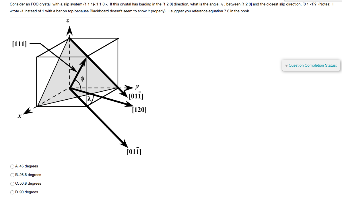 Solved Consider an FCC crystal, with a slip system {1 1 1}