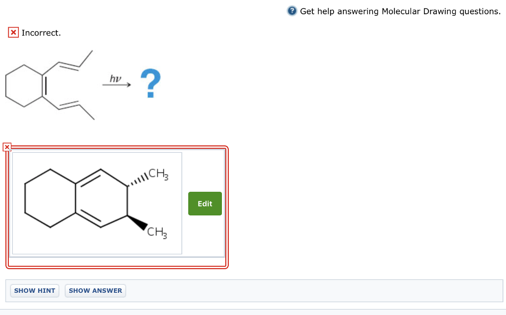 Solved Get help answering Molecular Drawing questions | Chegg.com