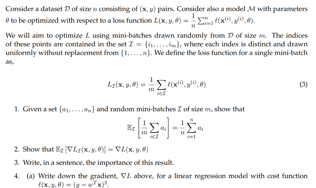 Consider a dataset D of size n consisting of (x, y) | Chegg.com