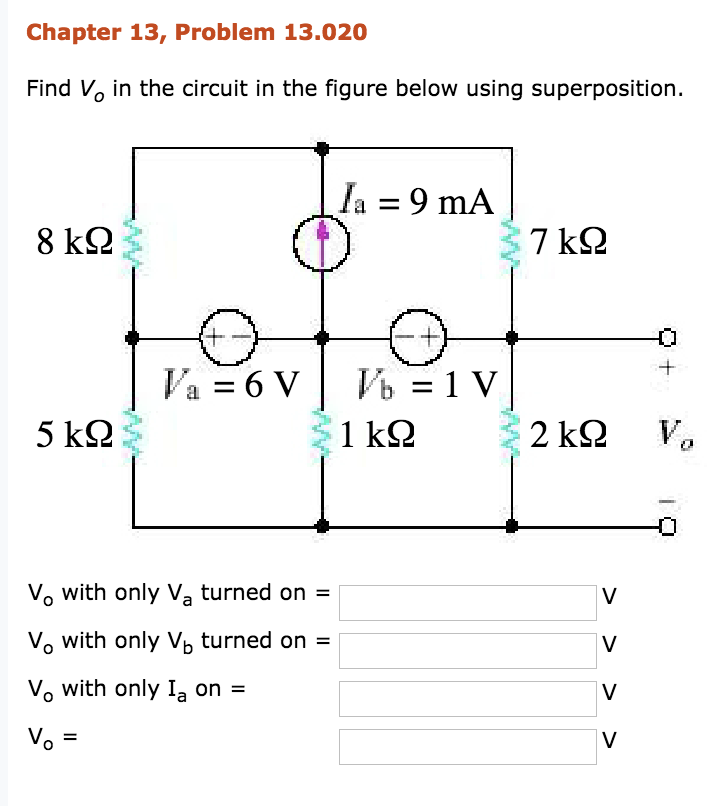 Solved Chapter 13, Problem 13.020 Find Vo in the circuit in | Chegg.com