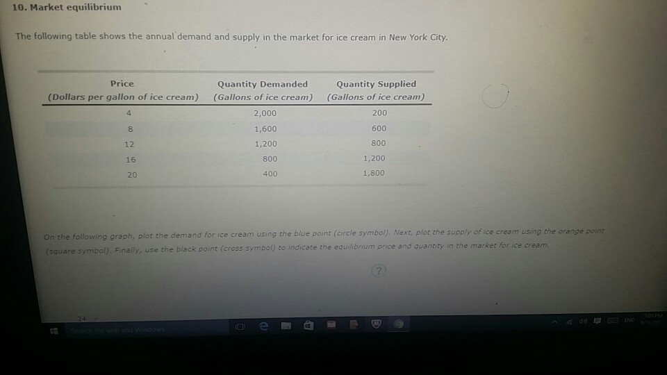 Solved 10. Market equilibrium The following table shows the | Chegg.com