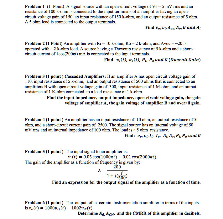 Solved Problem I (1 Point) A signal source with an | Chegg.com