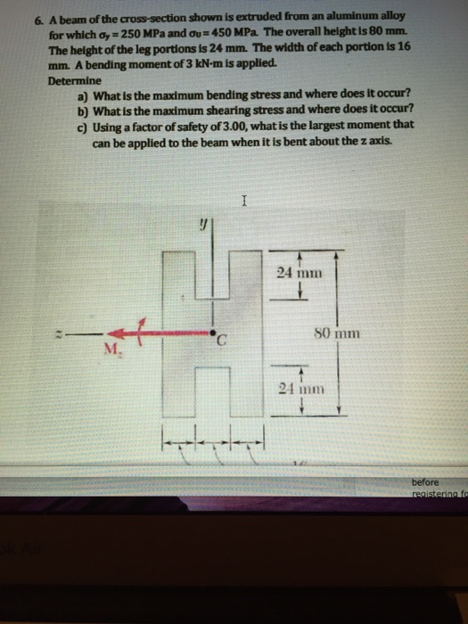 Solved 6. A beam of the cross-section shown is extruded from | Chegg.com | Chegg.com