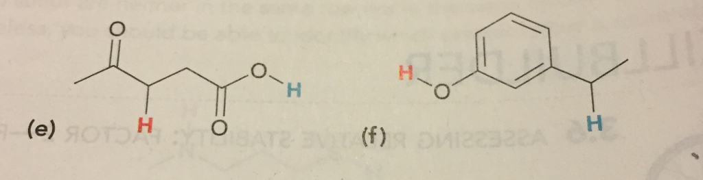 Solved which color proton is more acidic on each of the | Chegg.com