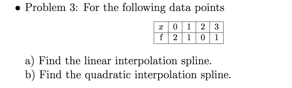 Solved For the following data points a) Find the linear | Chegg.com