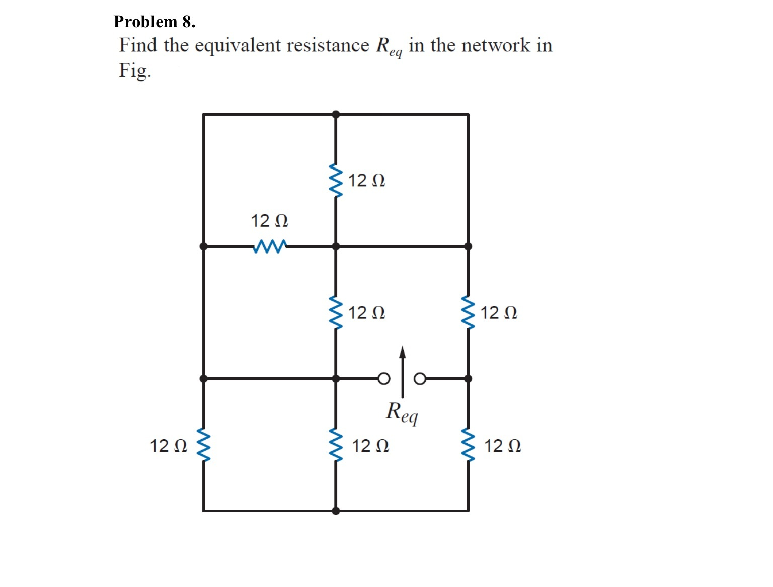 Solved Find the equivalent resistance R_eq in the network in | Chegg.com