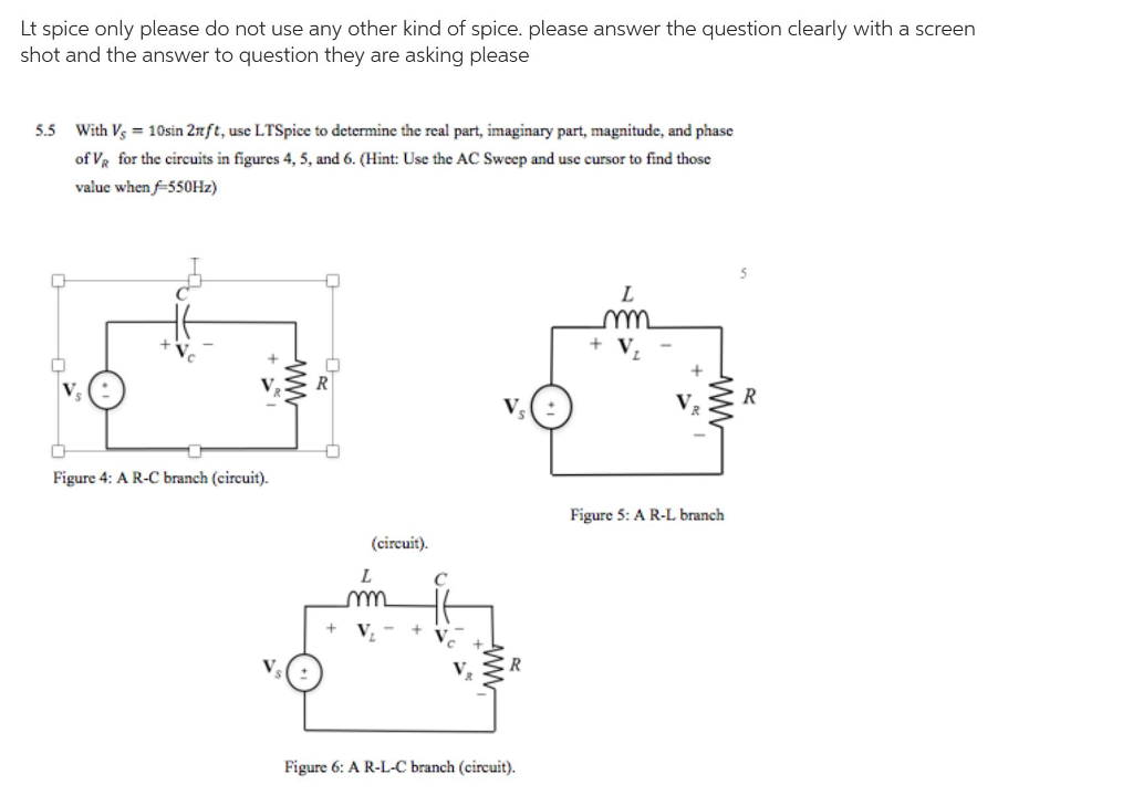 Solved Lt spice only please do not use any other kind of | Chegg.com