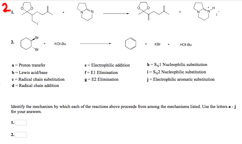 Solved a=Proton transfer b=Lewis acid/base c=Radical chain | Chegg.com
