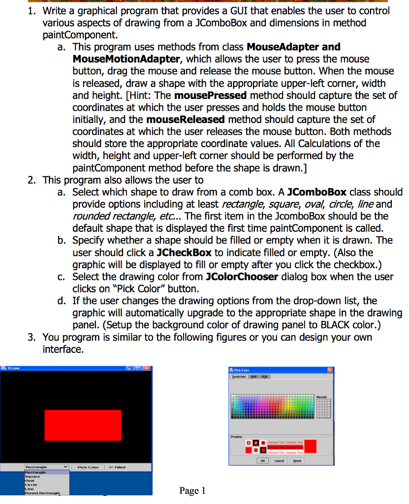 Solved Write a graphical program that provides a GUI that | Chegg.com