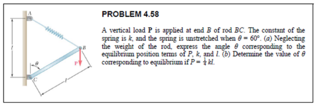 Solved A vertical load P is applied at end B of rod BC. The | Chegg.com