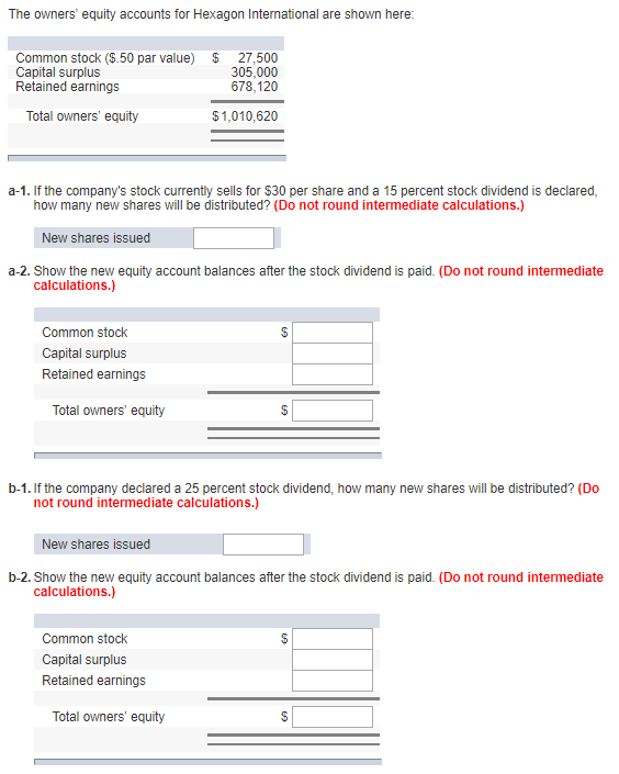 Solved The owners' equity accounts for Hexagon International | Chegg.com