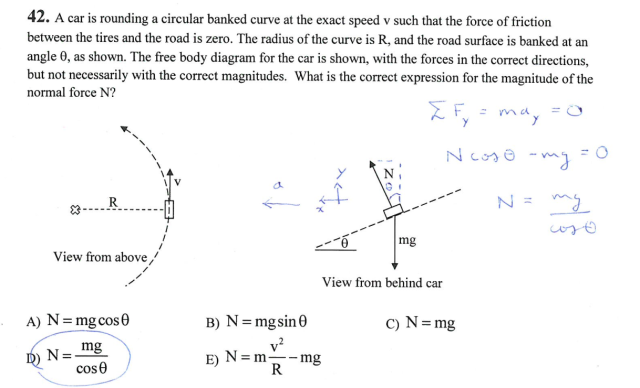 Solved Physics problem, why normal force don't equal to | Chegg.com