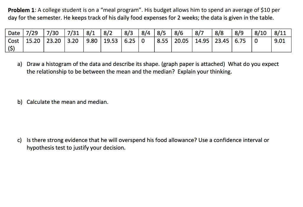 solved-problem-1-a-college-student-is-on-a-meal-program-chegg