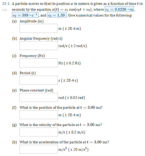 Solved A particle moves so that its position x in meters is | Chegg.com