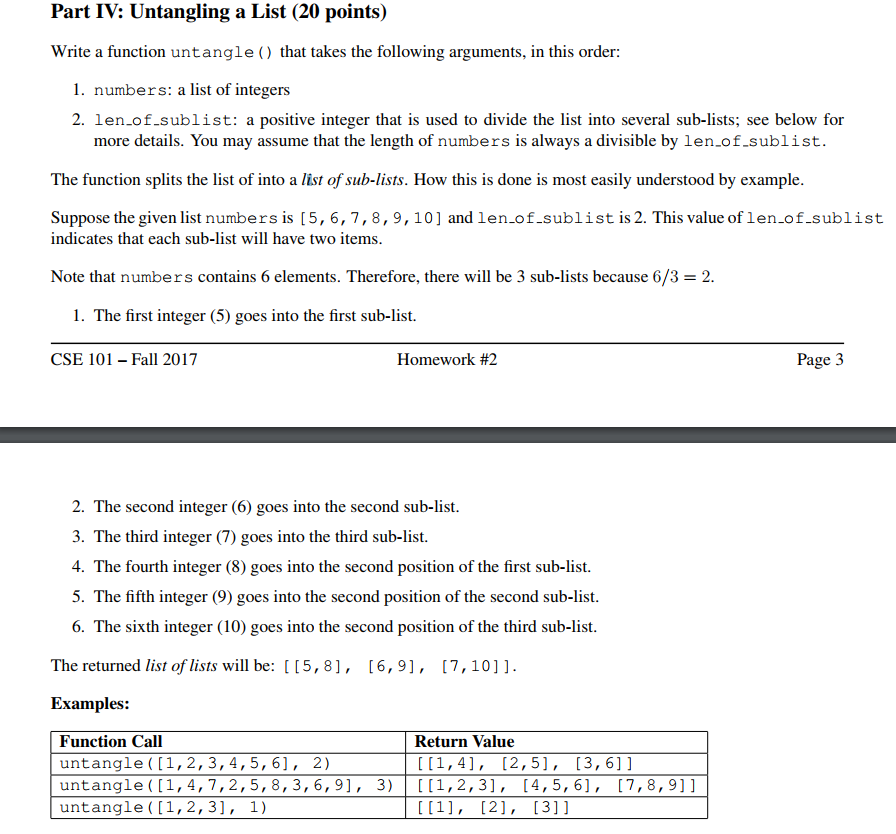 Solved Part IV: Untangling a List (20 points) Write a | Chegg.com