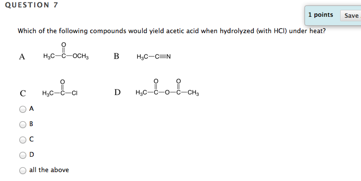 Solved Which of the following compounds would yield acetic | Chegg.com
