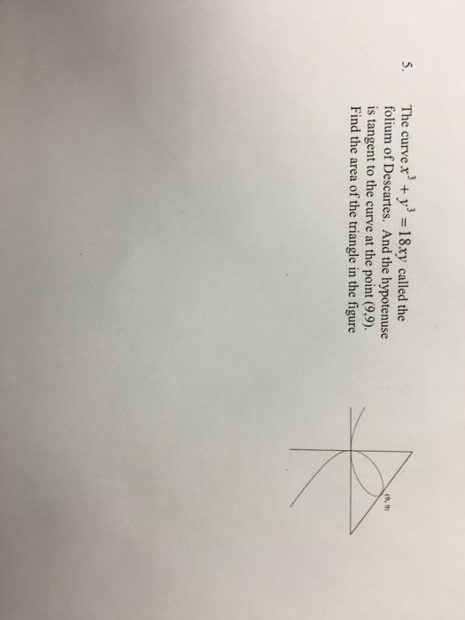 Solved The Curve X 3 Y 3 18xy Called The Folium Of Chegg
