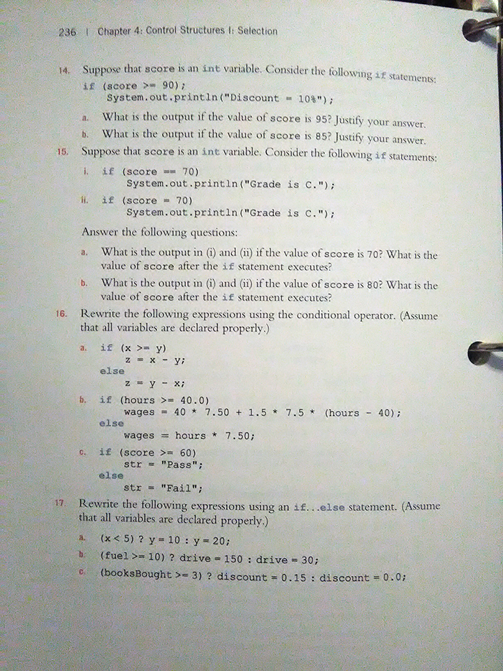 Solved 236 I Chapter 4: Control Structures : Selection oxe | Chegg.com