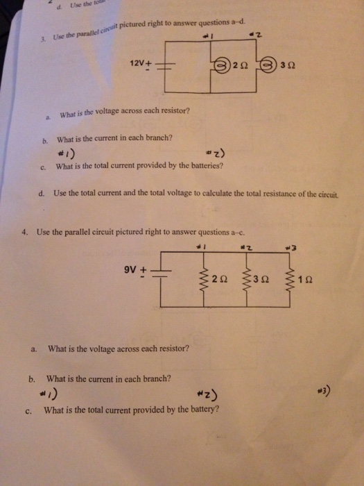 Solved Use the parallel circuit pictured right to answer | Chegg.com
