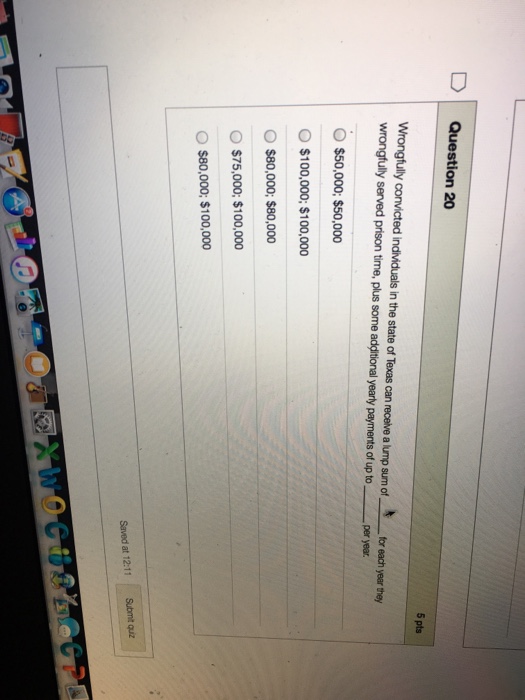 Solved Wrongfully convicted individuals in the state of | Chegg.com
