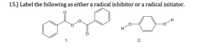 Solved 15.) Label the following as either a radical | Chegg.com