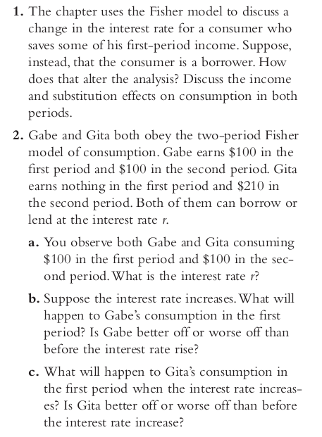 The chapter uses the Fisher model to discuss a change | Chegg.com