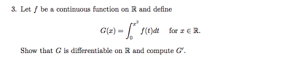 Solved 3. Let f be a continuous function on R and define | Chegg.com