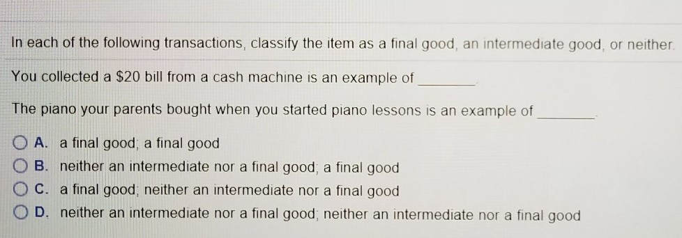 Solved In each of the following transactions, classify the | Chegg.com