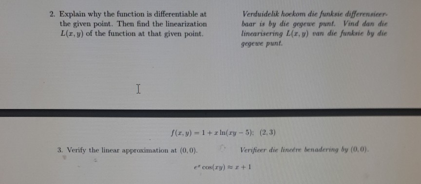 Solved 2. Explain why the function is differentiable at the | Chegg.com