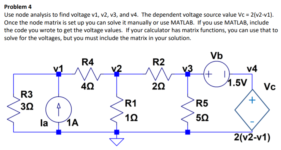 Solved Problem 4 Use Node Analysis To Find Voltage V1 V2 