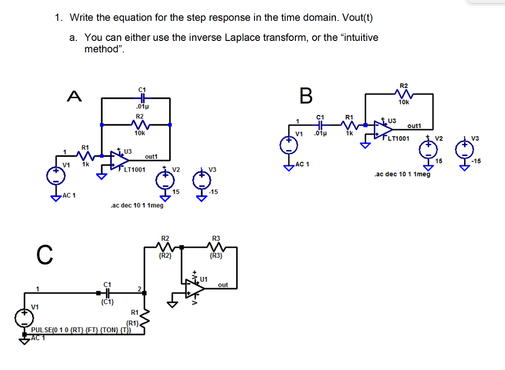 Solved Write the equation for the step response in the time | Chegg.com