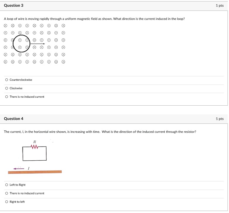 Solved Question 1 1 pts Which loop has the larger magnetic | Chegg.com