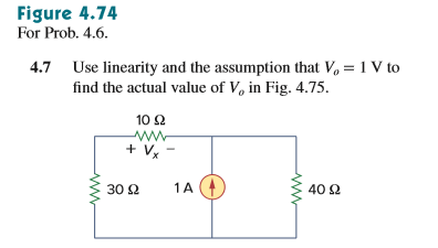 Solved Use linearity and the assumption that Vo = 1 V to | Chegg.com
