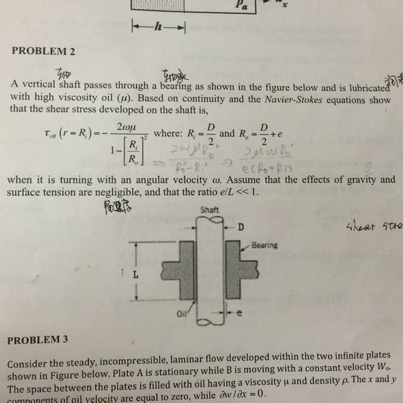 A vertical shaft passes through a bearing as shown | Chegg.com
