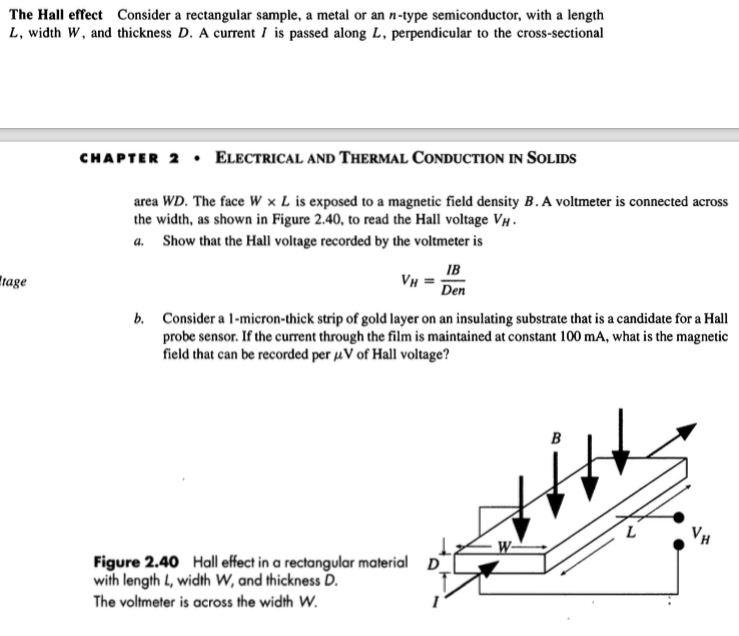 Solved Consider a rectangular sample, a metal or an n-type | Chegg.com
