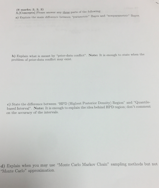 Solved Explain the main difference between "parametric" | Chegg.com