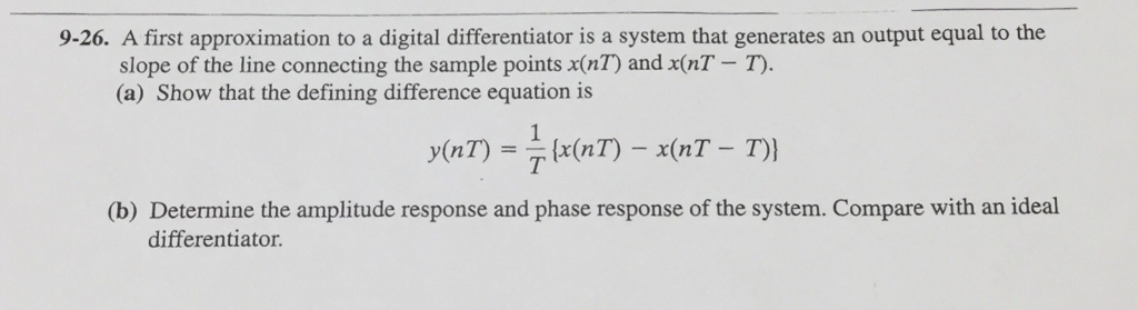 Solved 9-26. A first approximation to a digital | Chegg.com