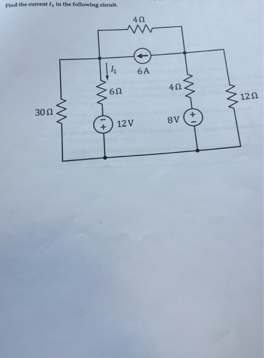 Solved Find the current I1 In the following circuit. | Chegg.com