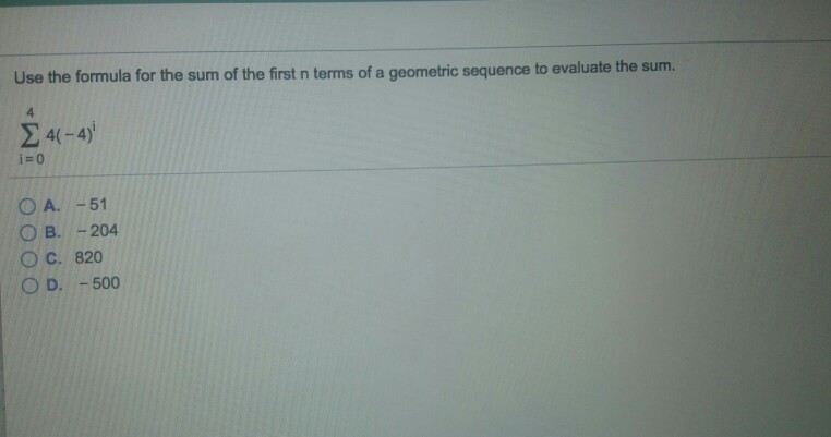Solved Use the formula for the sum of the first n terms of a | Chegg.com