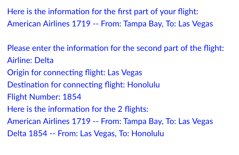 Solved Flight Exercise Write a class called Flight that | Chegg.com