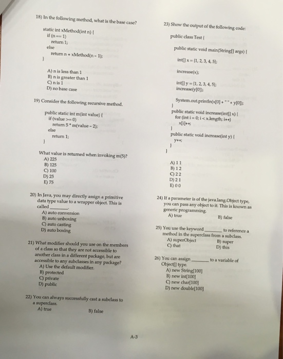 Solved In The Following Method What Is The Base Case 