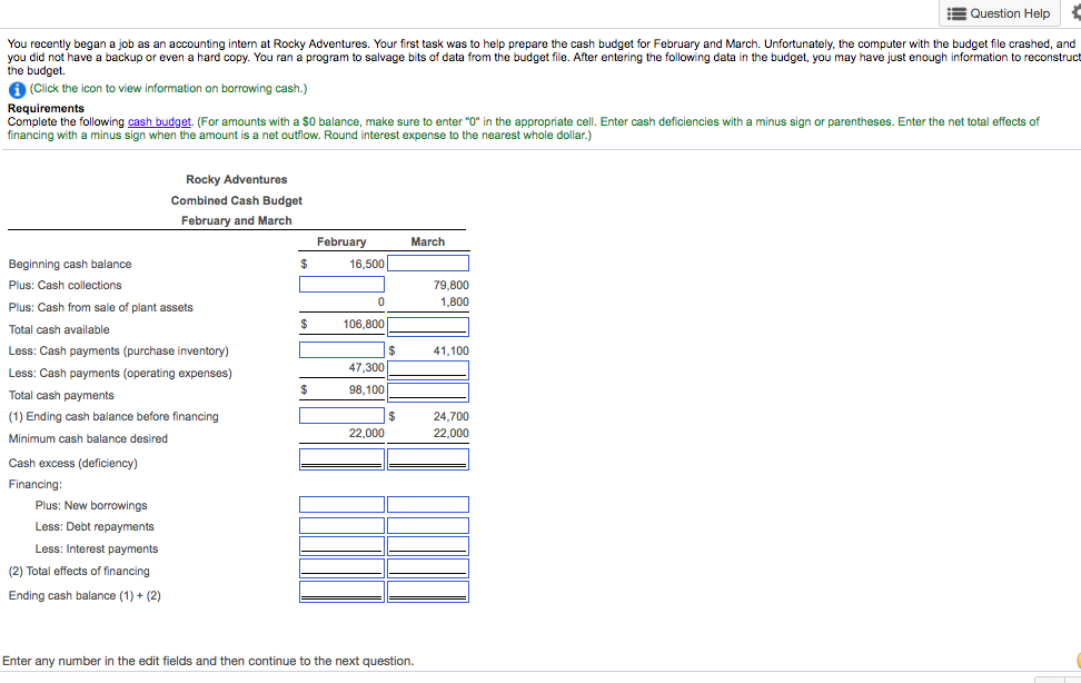 Adventures eliminates any cash deficiency by | Chegg.com