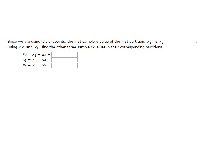 Solved Since we are using left endpoints, the first sample | Chegg.com